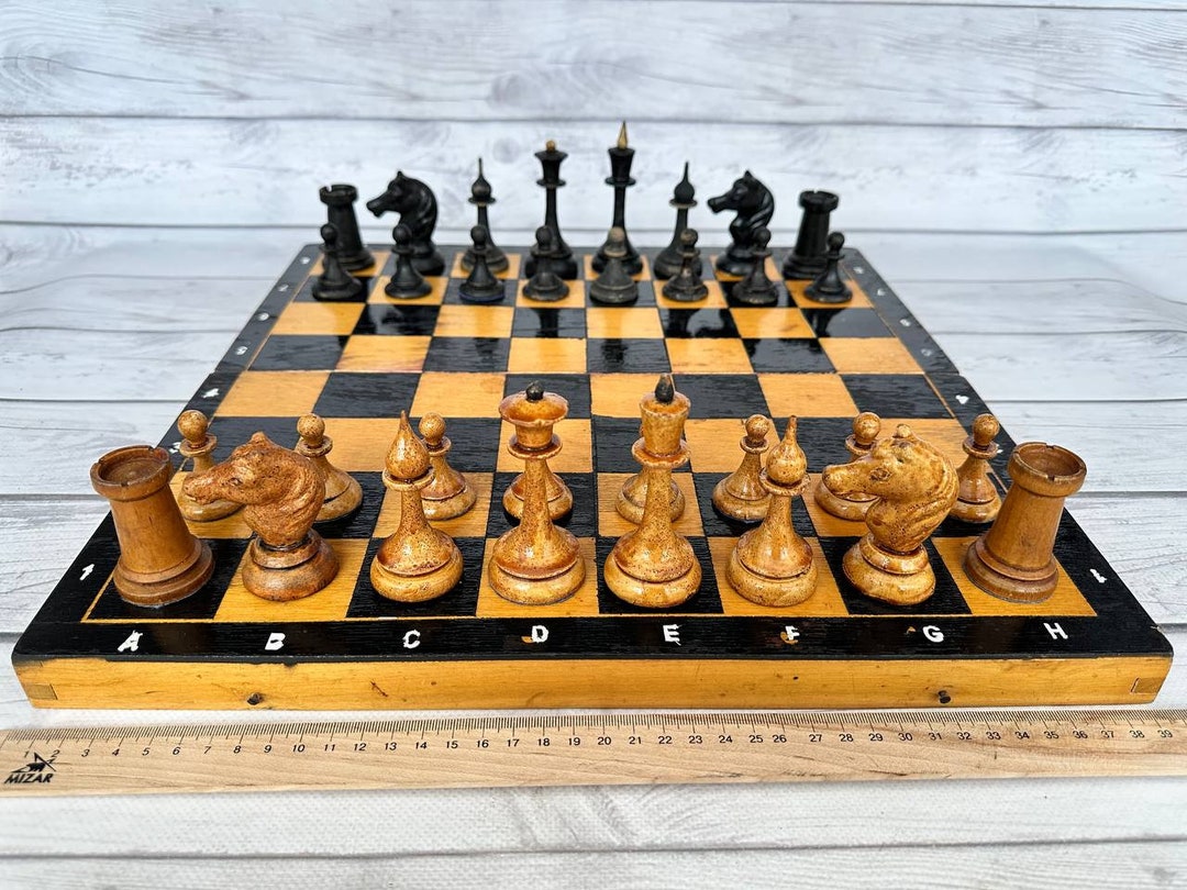 USSR Vintage Chess Set Made of Wood 60s Vintage Good Condition. Great ...