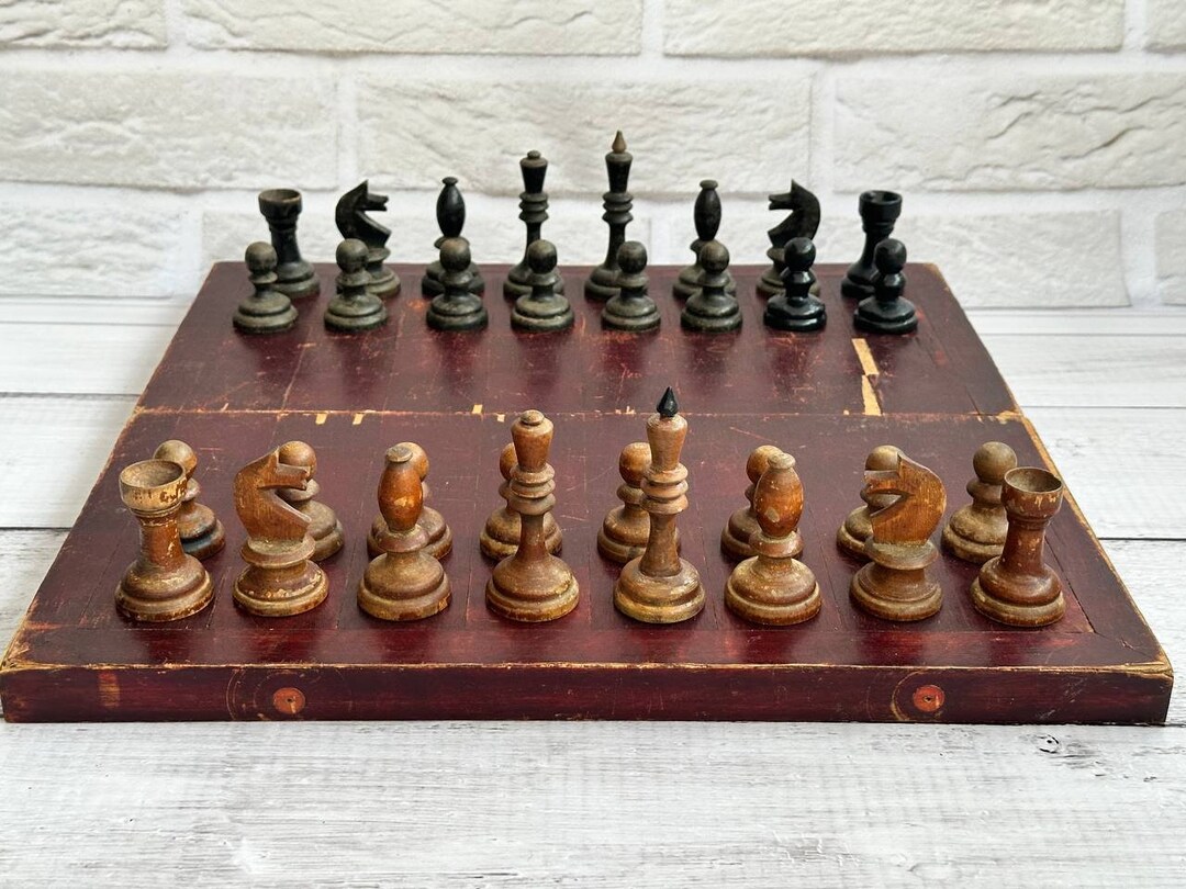 Soviet Wood Chess Set 20s Vintage in Good Condition. Great Gift for ...