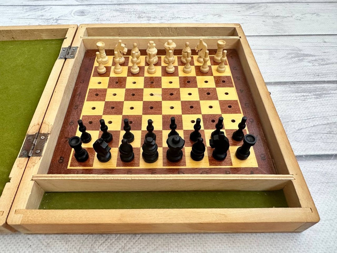 Vintage Germany Pocket Chess Set Made of Plstic in Box 60s. Great Gift ...