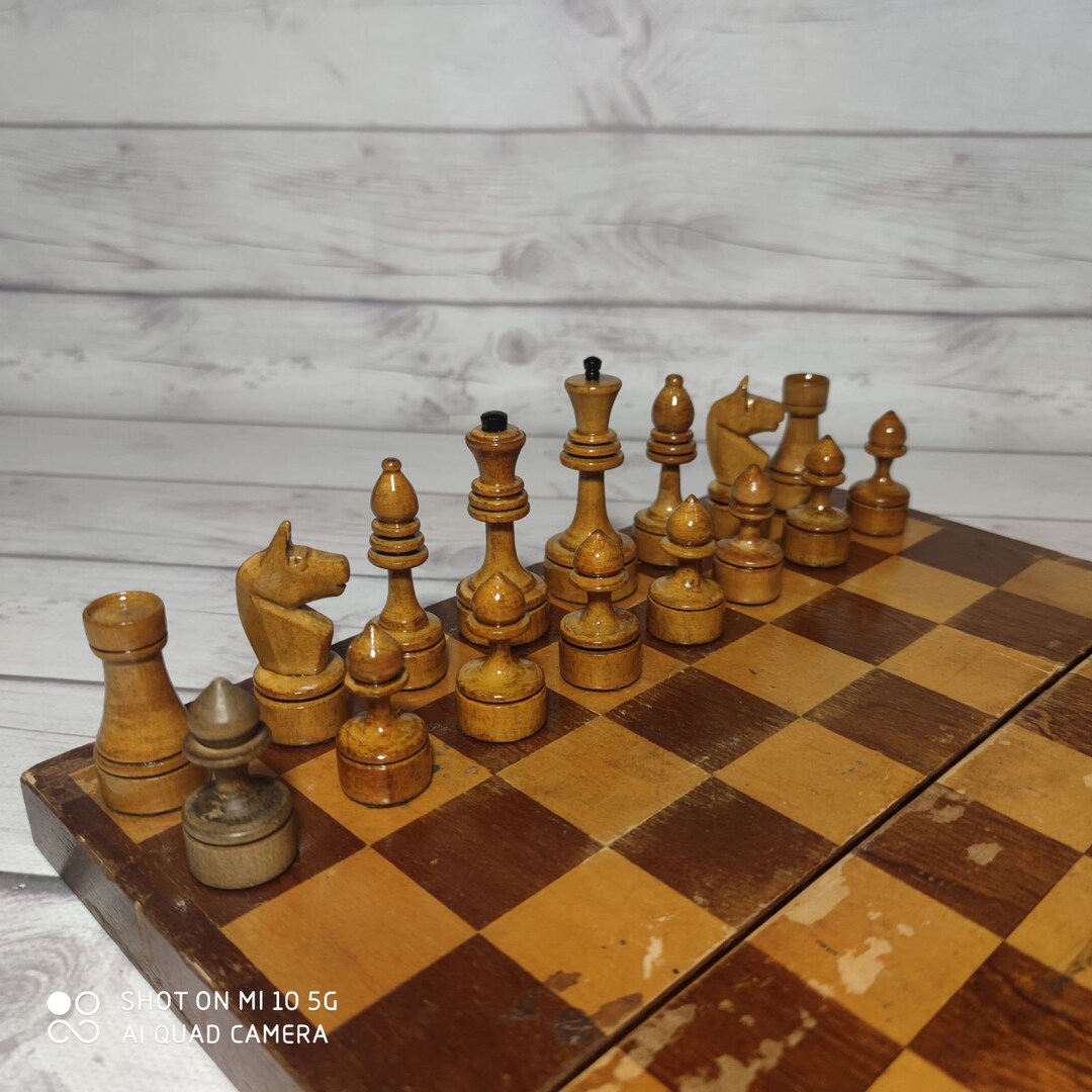 Soviet Old Chess Set 50s Vintage. Great Gift for Mens Chess - Etsy