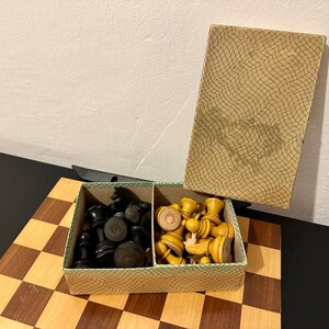 Wooden Chess Set Made in Germany 60s Vintage in Original Box. Great ...