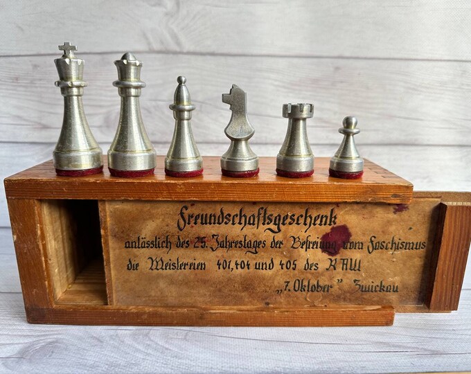 German Chess Set Made of Aluminum in Original Box in Very Good ...