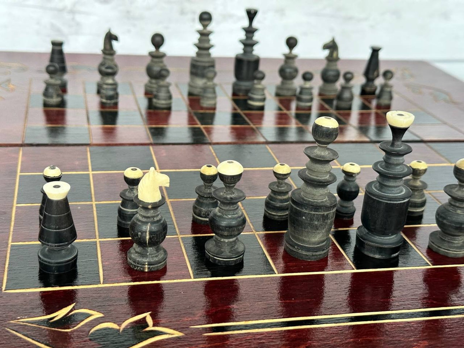 Vietnam Game Set 3 in 1: Chess Checkers and Backgammon. Great - Etsy