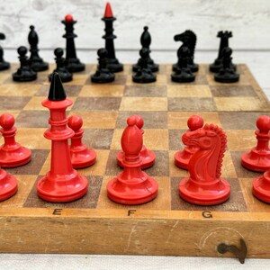 Soviet Chess Set Made of 50s Vintage Plastic in a Rare Red - Etsy