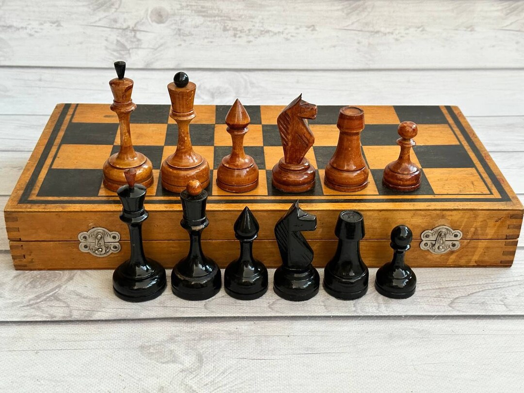 USSR Chess Set 60s Vintage With Wood Weights in Very Good - Etsy