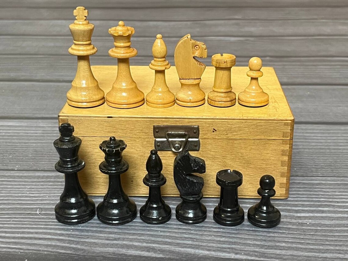 Germany Chess Set in Box 70s Vintage in Good Condition. Black - Etsy