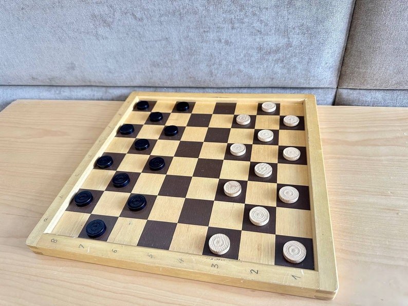 Small Germany Plastic Chess and Checkers , Checkers Wood, 90s Vintage ...