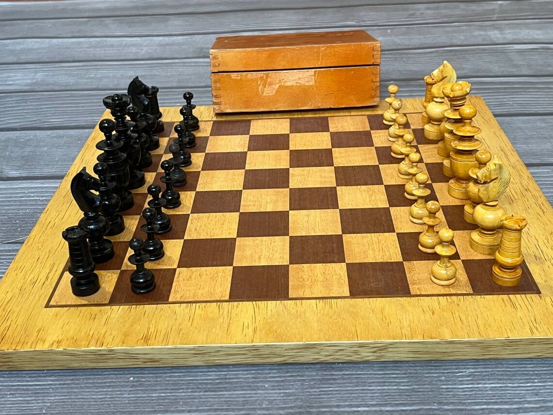 Germany Chess Set in Chess Box Vintage 50s in Good Condition. - Etsy