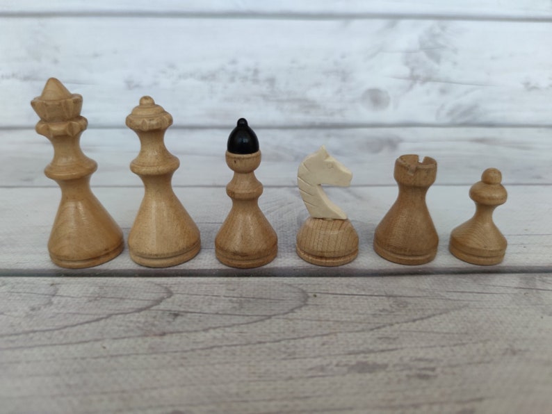 Czech Chess Pieces of the Late 60s Made of Wood the Upper - Etsy