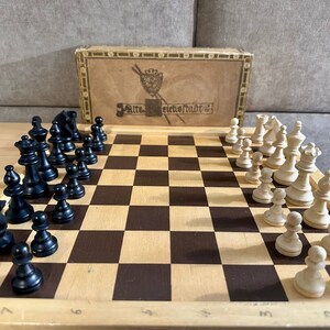 Germany Chess Set and Chess Box in Good Condition. Wooden Chess Set 80s ...
