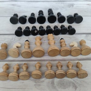 Czech Chess Pieces of the Late 60s Made of Wood the Upper - Etsy