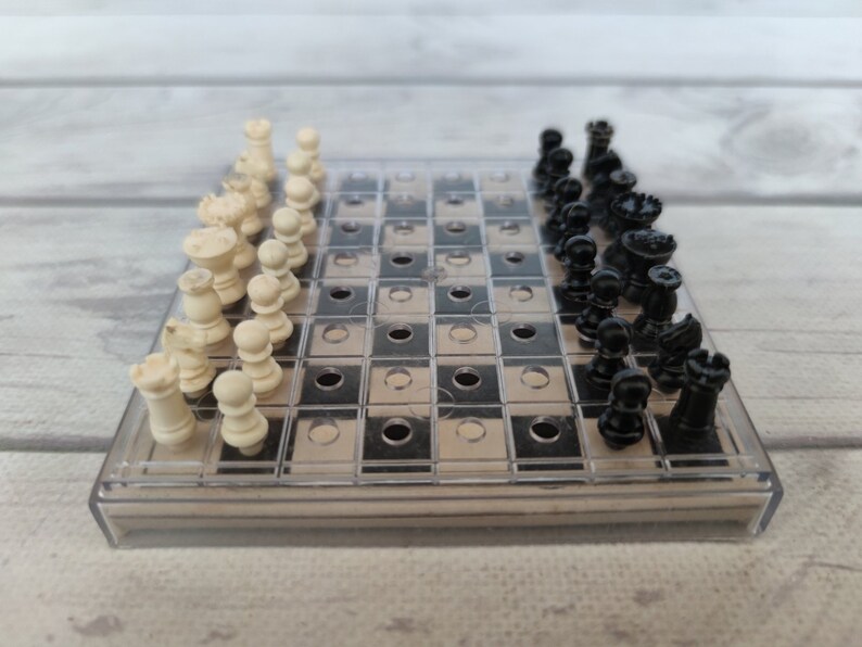 Pocket Hungarian Chess Set Made of Plastic Approximately 70s | Etsy