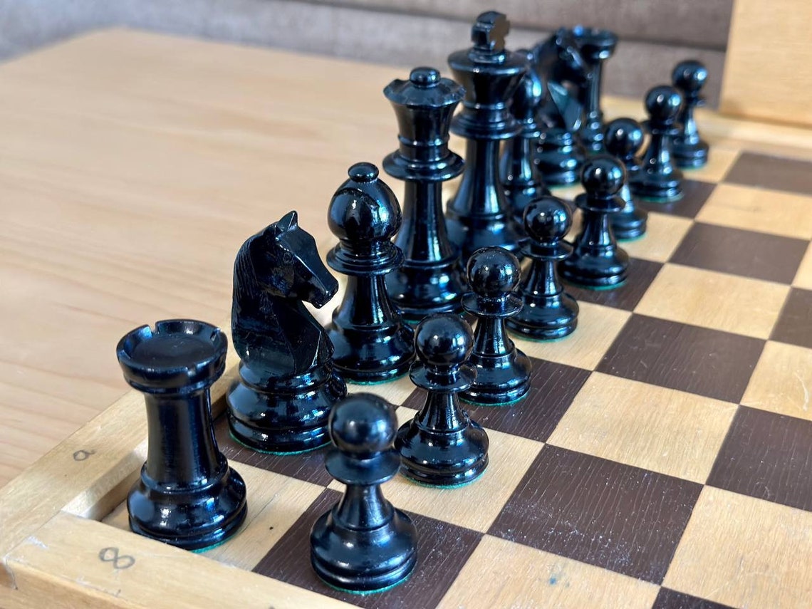 Vintage Germany Chess Set With Weights in Original Box 80s Vintage in ...