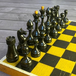 Rare USSR Wooden Chess Set 50s Vintage Chess Pieces Good Condition ...