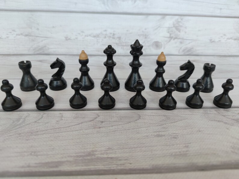 Czech Chess Pieces of the Late 60s Made of Wood the Upper | Etsy
