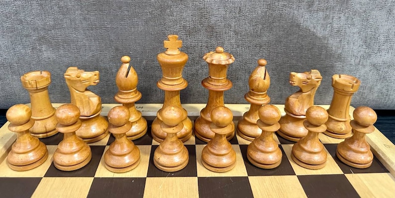 Germany Chess Set With Weights in Chess Box 60s Vintage in - Etsy