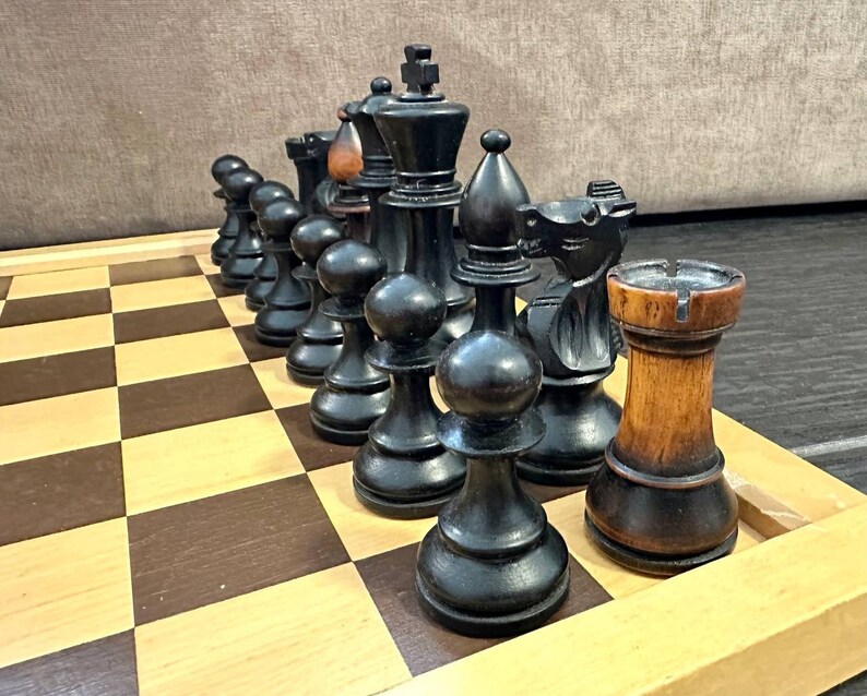 Germany Chess Set With Weights in Chess Box 60s Vintage in - Etsy