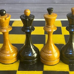 Rare USSR Wooden Chess Set 50s Vintage Chess Pieces Good Condition ...
