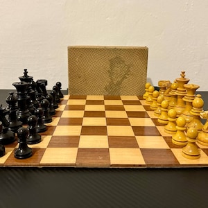 Wooden Chess Set Made in Germany 60s Vintage in Original Box. Great ...