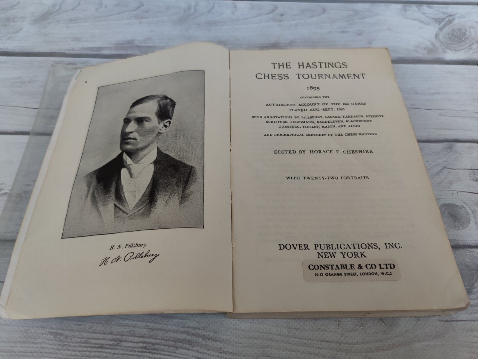 REPRINT Chess book The Hastings chess tournament | Etsy
