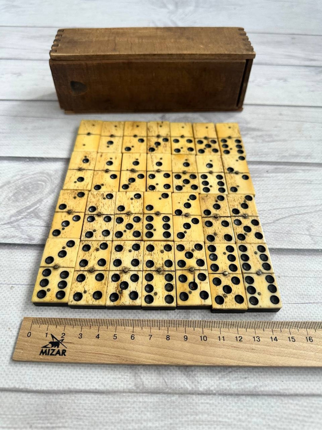 Russian Domino Made of Ebony and Bone From the 1900s in Good Condition ...