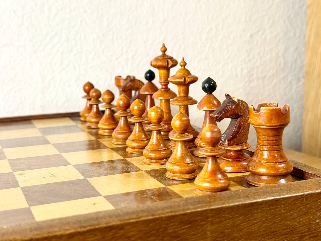 Rare German Chess Set Made of Wood 30s Vintage in Good Condition. - Etsy