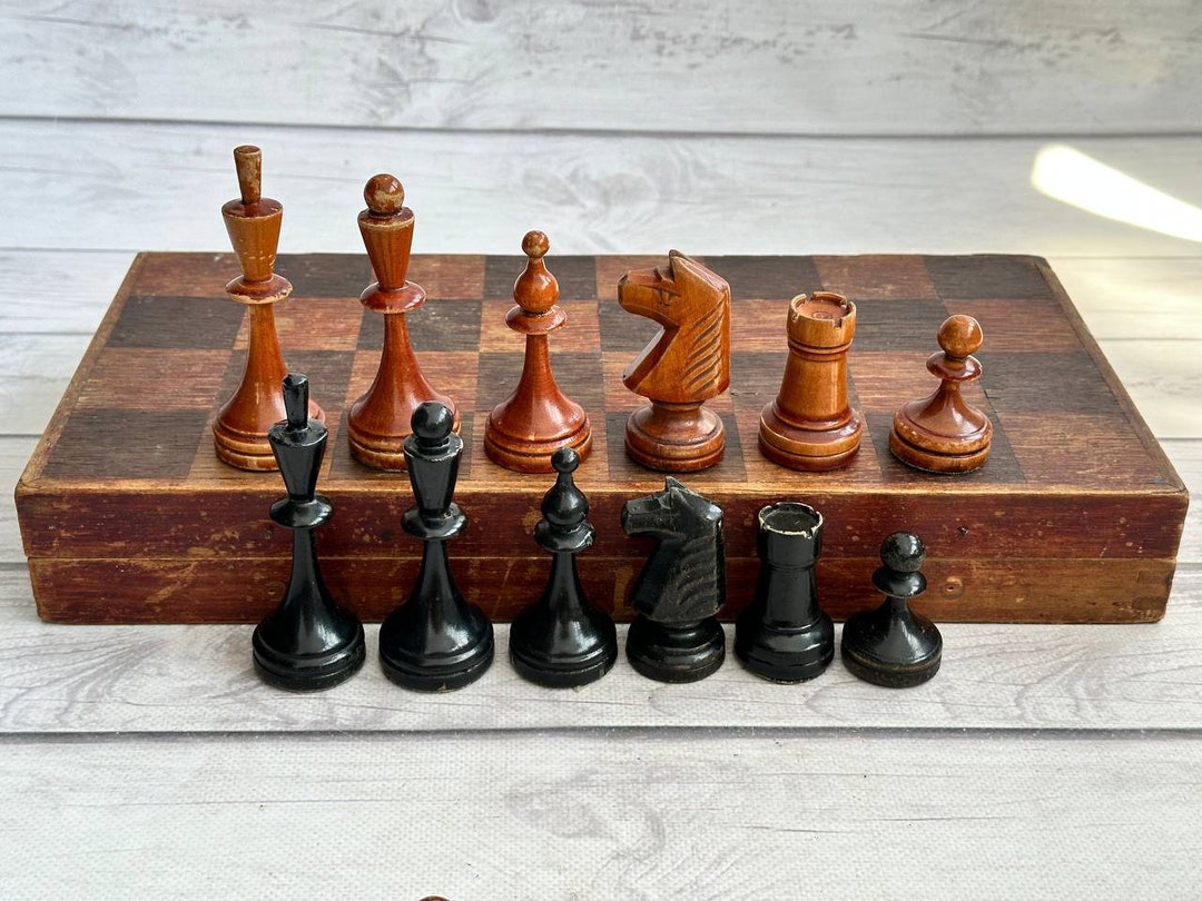 Vintage Soviet Chess From the 1950s. Antique Chess Set. Big Set of Old ...