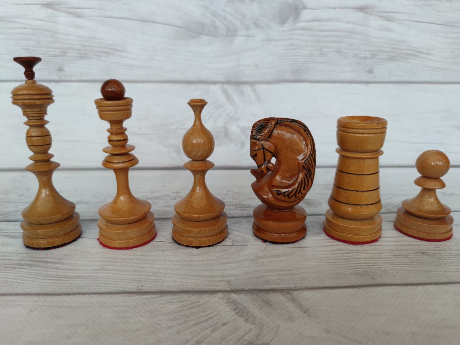 Soviet handmade wooden chess set 70s vintage in great | Etsy