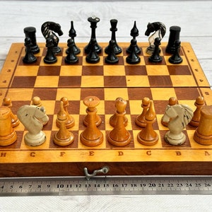 USSR Medium Wooden Chess Set 60s Vintage in Good Condition. Great Gift ...