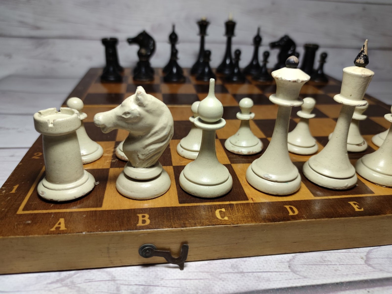 Soviet Chess Tournament Set Made of Wood 60s Vintage - Etsy