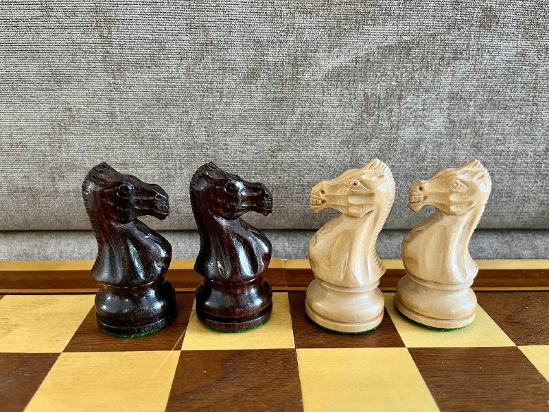 Wooden Chess Set With Weights in Box 2000s Vintage in Good Condition ...