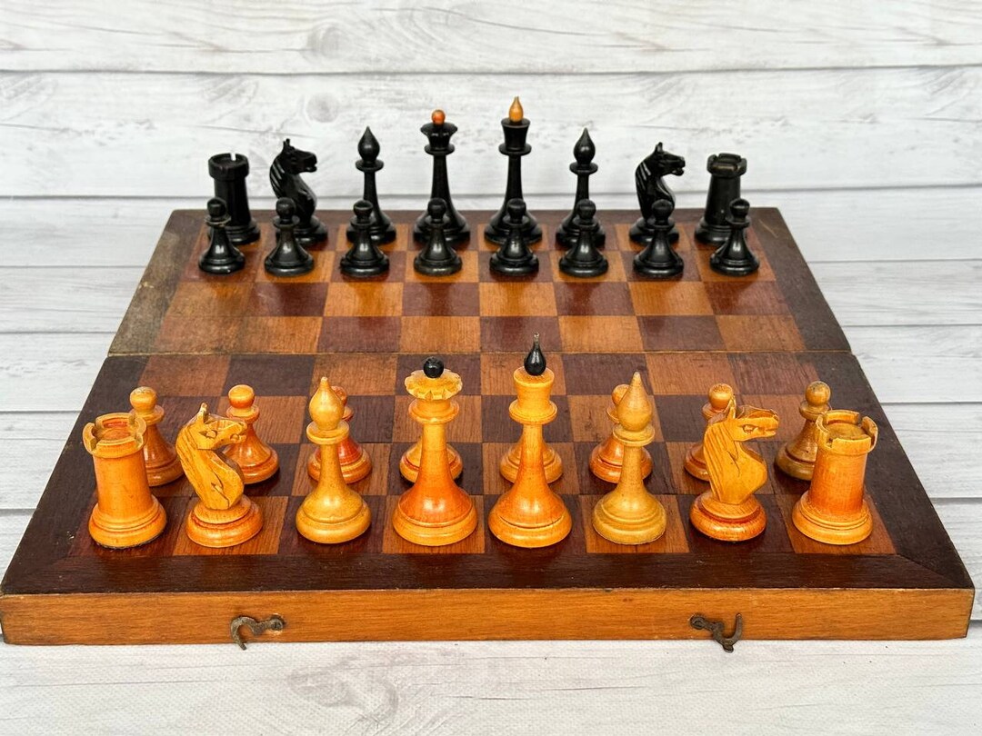 Soviet Wooden Chess Set 60s Rare Chess USSR . Great Gift for Mens ...