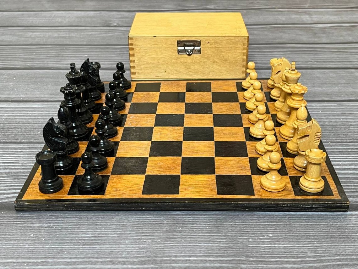 Germany Chess Set in Box 70s Vintage in Good Condition. Black - Etsy