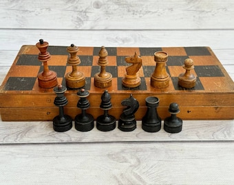 USSR Medium Wooden Chess Set 60s Vintage in Good Condition. - Etsy