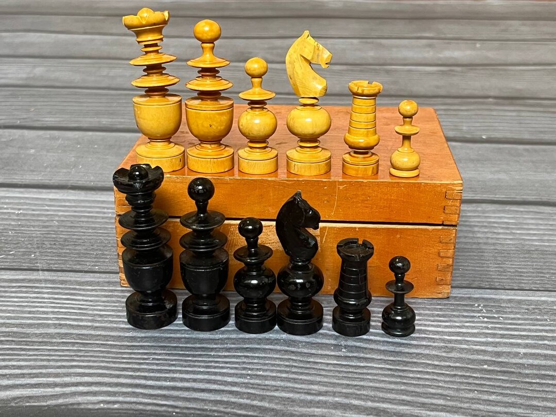 Germany Chess Set in Chess Box Vintage 50s in Good Condition. Great ...