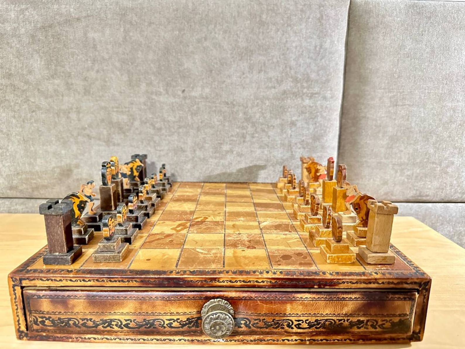 Antique Germany Handmade Chess Set 50s Vintage . Chess Board - Etsy