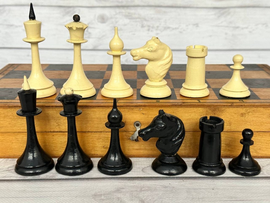 USSR Chess Set Made of Wood 60s Vintage Good Condition. Great - Etsy