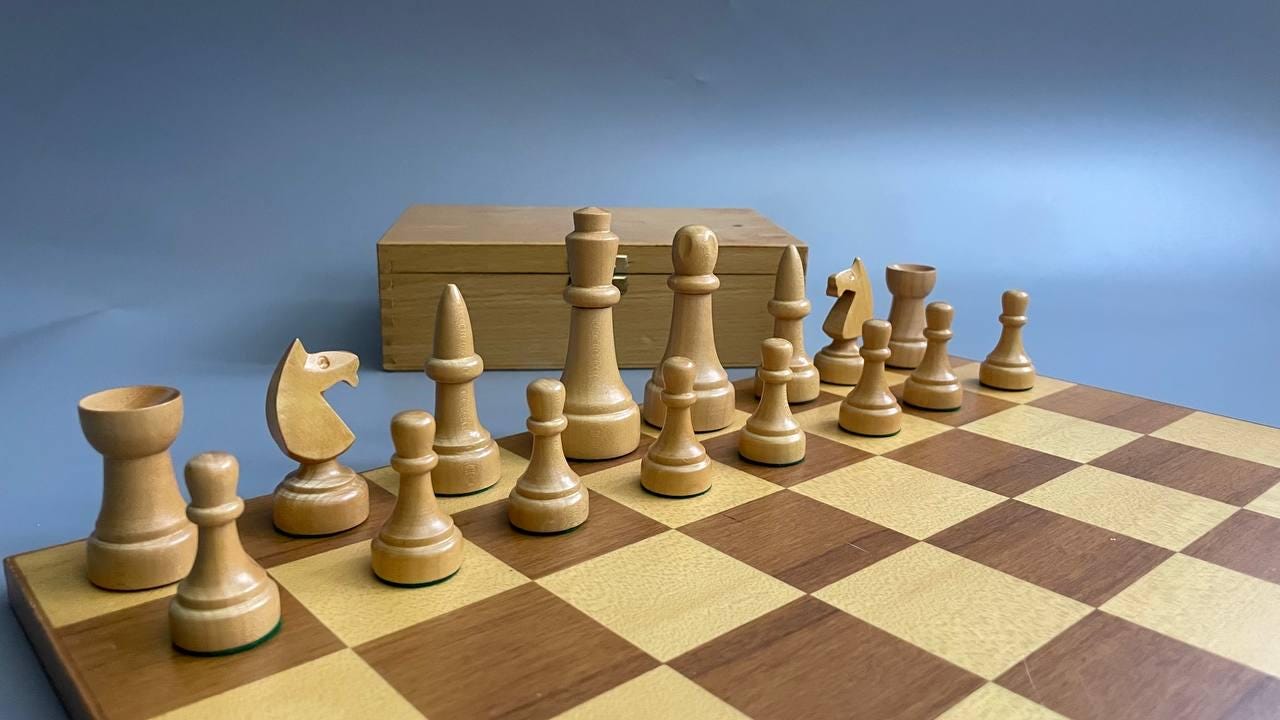 Germany Chess Set With Heavy Weights 60s Vintage in Great Collectible ...