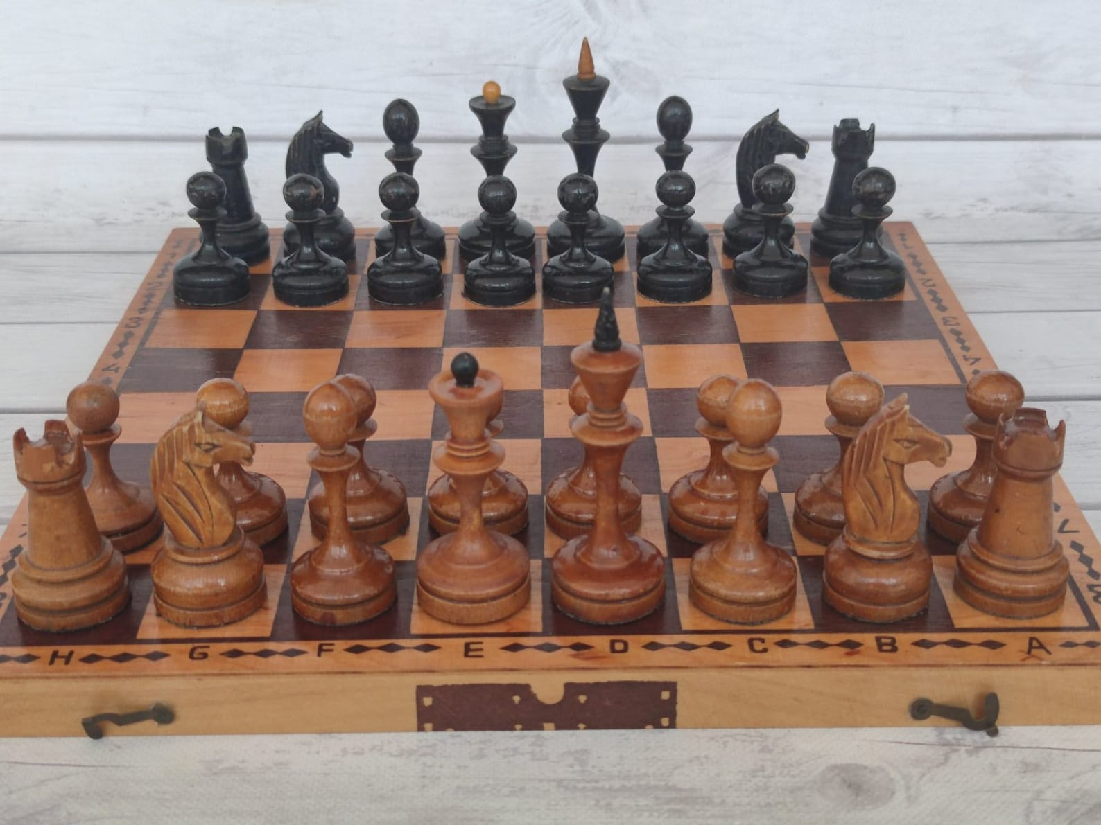 Beautiful Soviet Chess Set With an Interesting Chess Board - Etsy