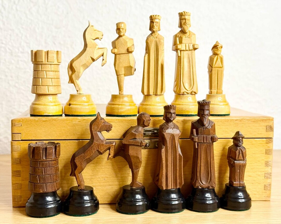Rare Antique Germany Chess Set Running Bishops in Great Condition With ...
