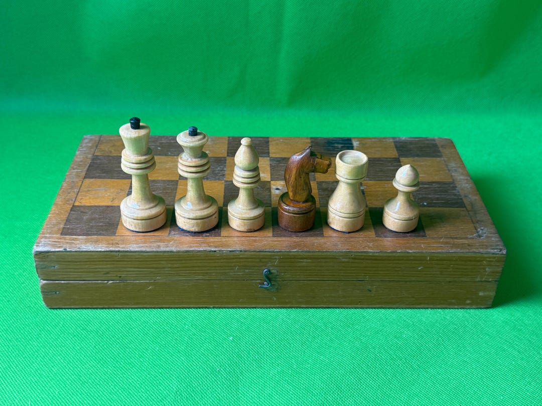 Beautiful Soviet Chess Set Made of 60s Vintage Wood in Good Condition ...