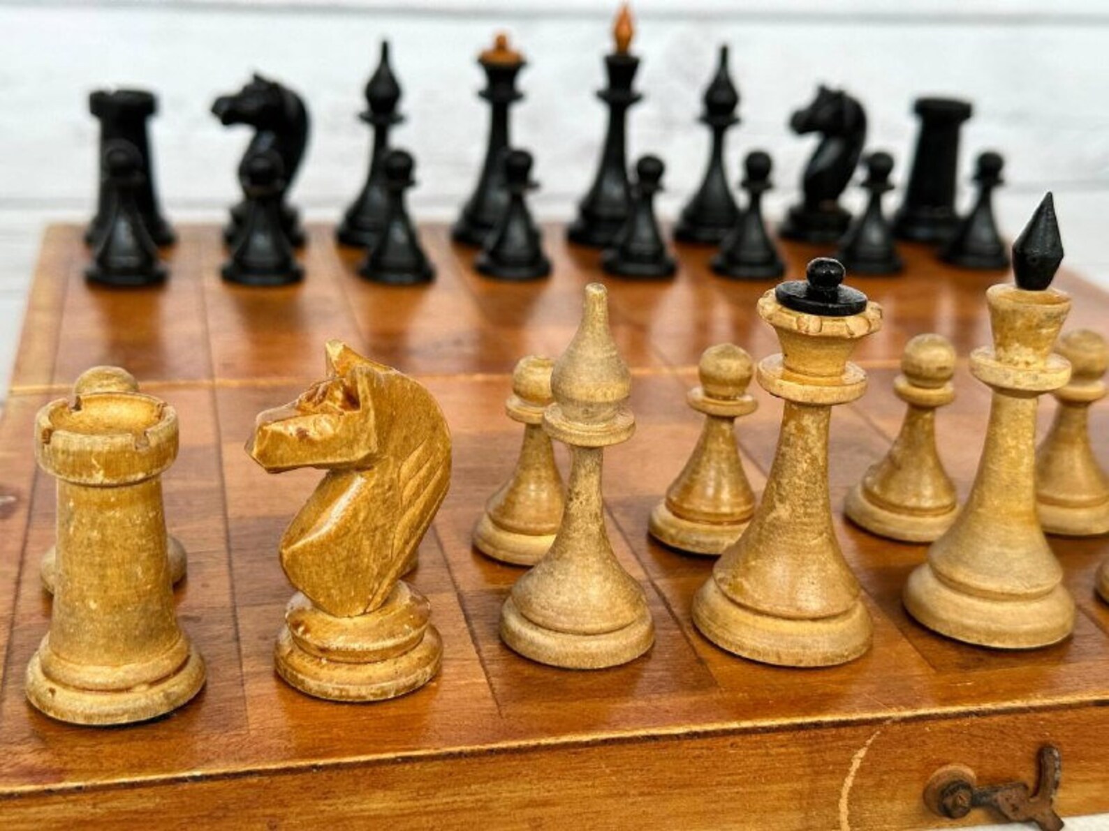 Soviet Chess Set Made of Wood 50s Vintage Medium Size in Good - Etsy