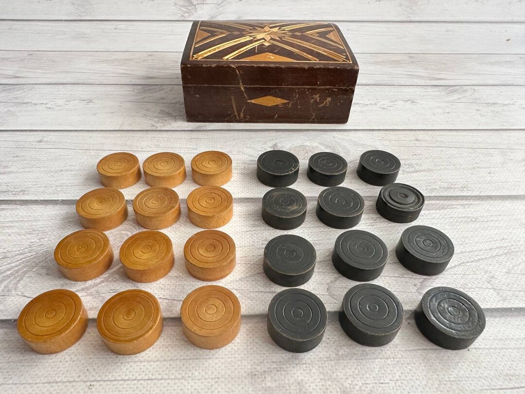 Soviet Checkers Made of Wood in a Wooden Box . Great Gift for Mens ...