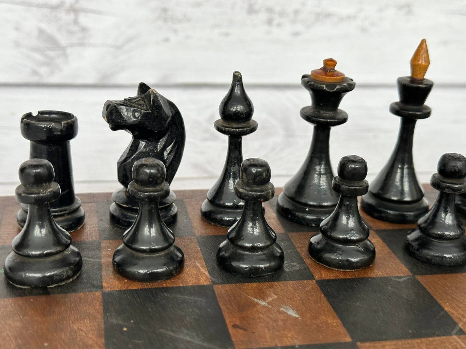 Soviet Chess Set Made of Wood 50s Vintage Medium Size in Very - Etsy