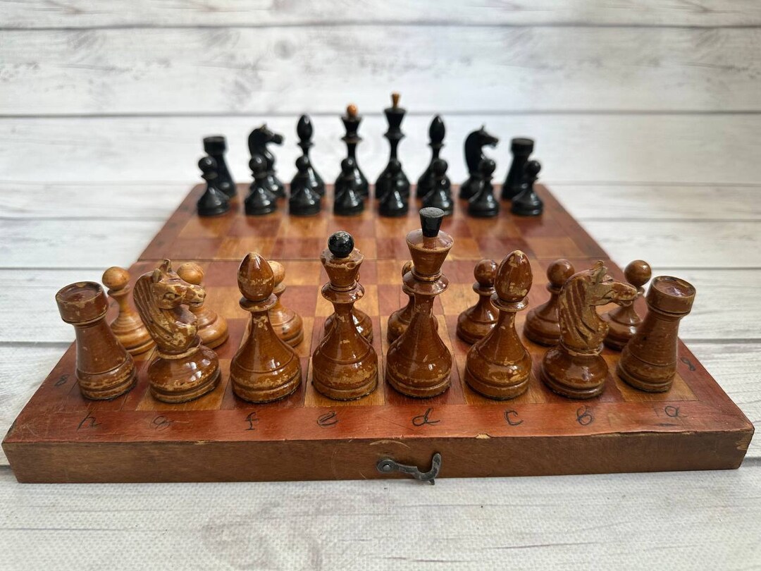 Soviet Medium Wood Chess Set 50s Vintage in Good Condition. Great Gift ...