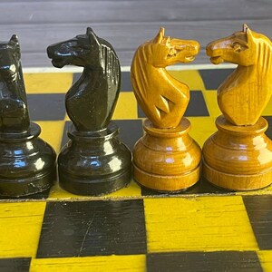 Rare USSR Wooden Chess Set 50s Vintage Chess Pieces Good Condition ...
