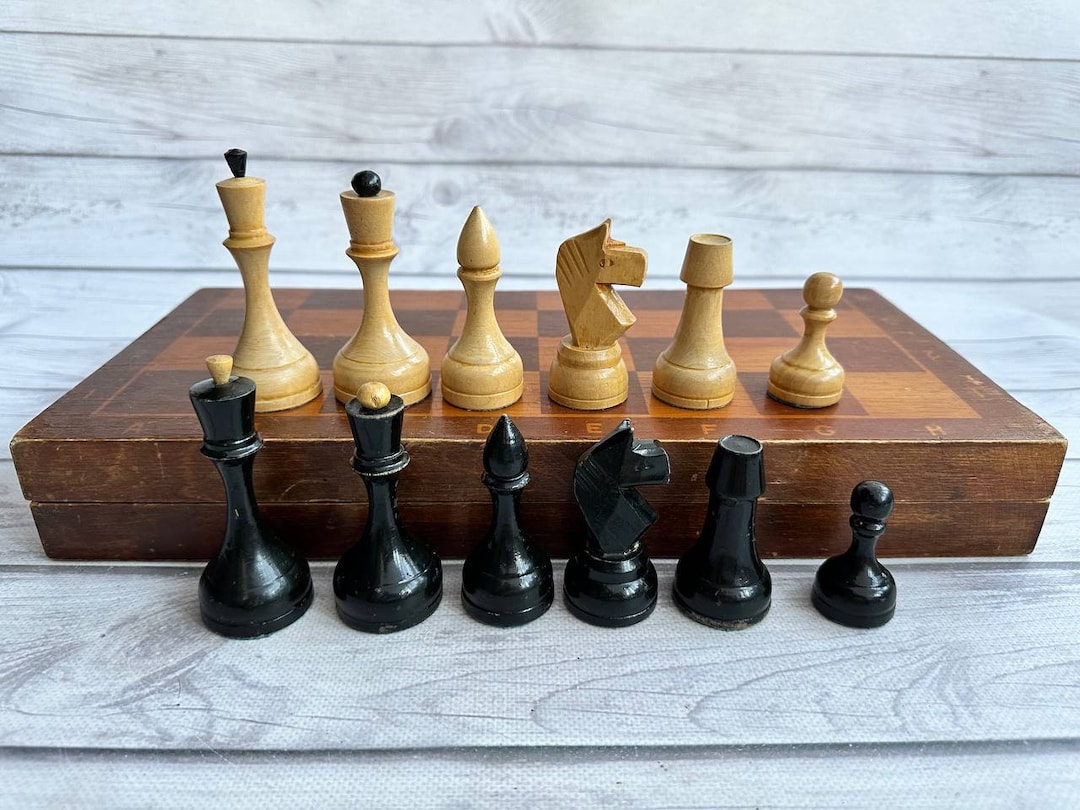 USSR Chess Set 60s Vintage With Wood Weights in Very Good Condition ...