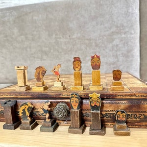 Antique Germany Handmade Chess Set 50s Vintage . Chess Board - Etsy