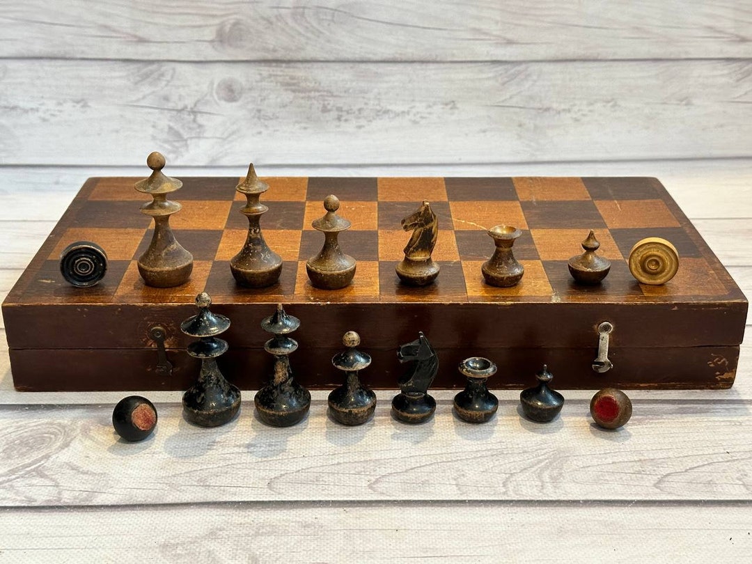 Soviet Chess Set From the Times of the Revolution 20s Vintage in Very ...