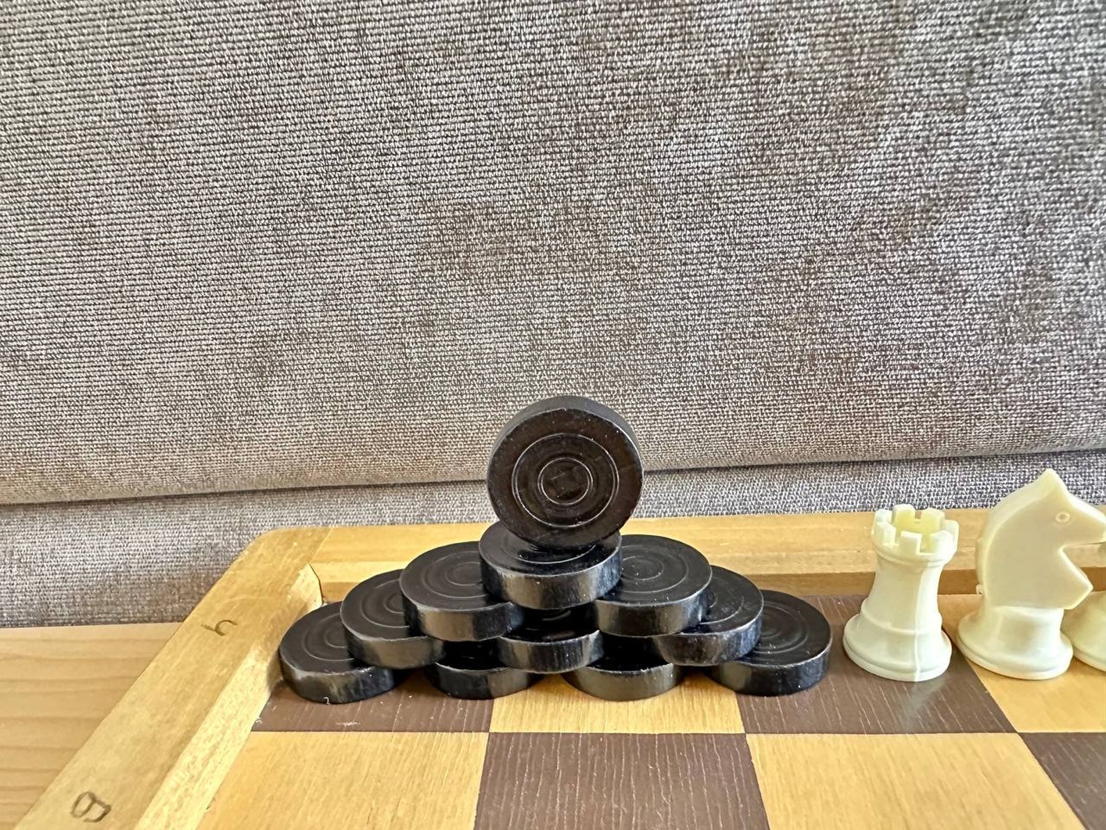 Small Germany Plastic Chess and Checkers , Checkers Wood, 90s Vintage ...